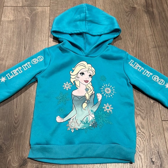 Disney | Shirts & Tops | Girls 6 Frozen Elsa Hooded Sweatshirt Fleece ...
